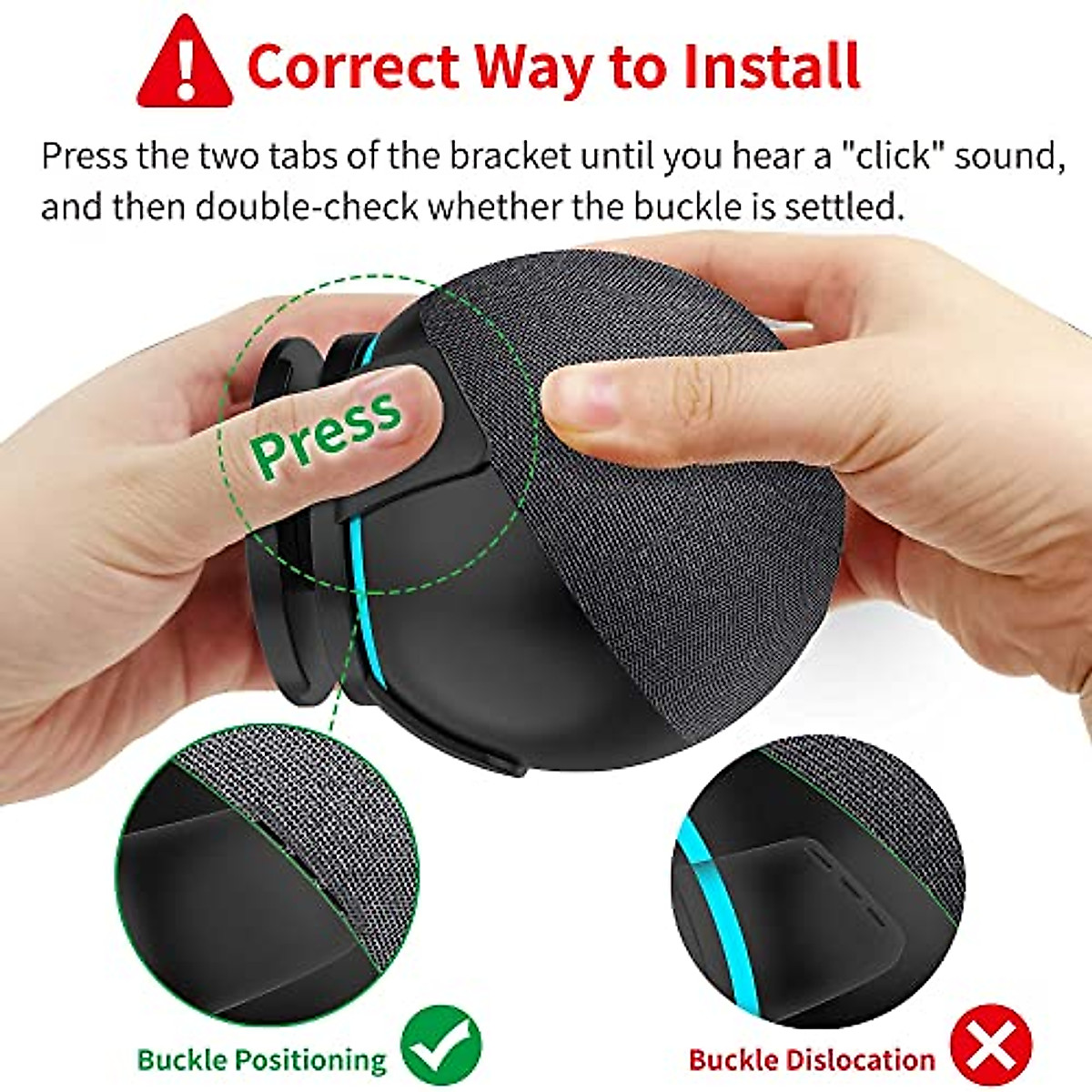 HomeMount Dot4 Generation Wall Mount - All New 4th Gen Outlet Holder, Space Saving Accessories Built in Cable Management Shelf (Black1Pack)