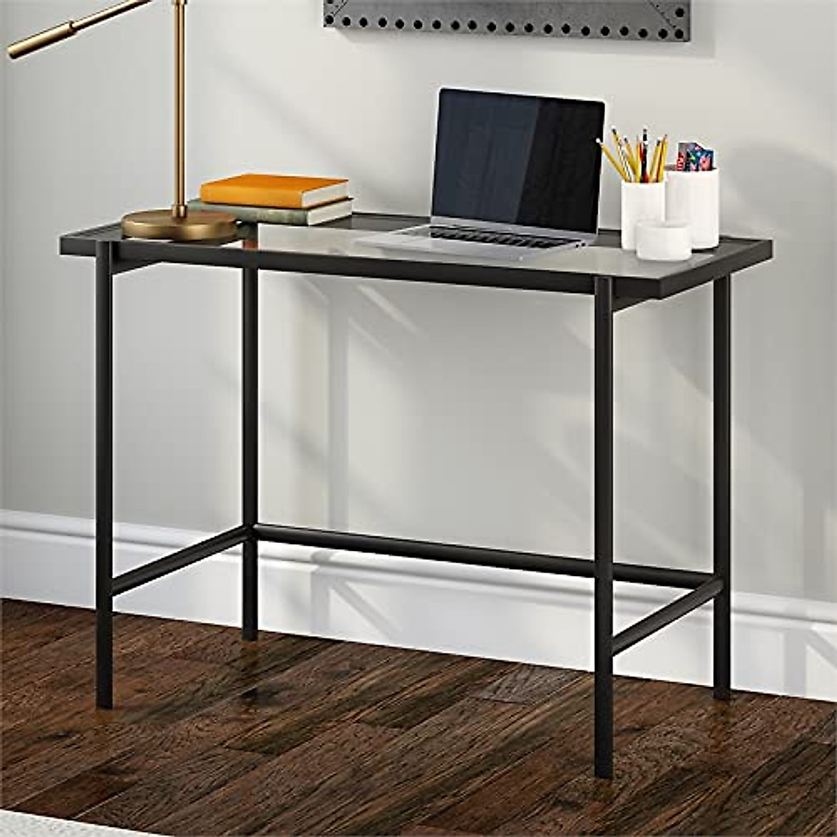 Tamar 42'' Wide Rectangular Writing Desk in Blackened Bronze