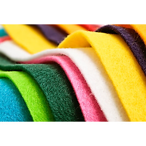 Peachy Keen Crafts 25 Pack - Self Adhesive Crafting Felt Fabric - 8 x 12 Inches Assorted Colors