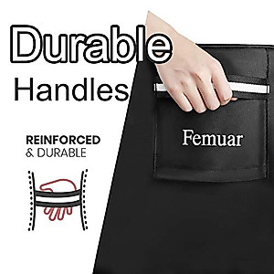 Femuar Outdoor Fire Pit Cover, 36 x 20 inch Waterproof 600D Heavy Duty Round Patio Table Cover Rip Resistant Gas Fire Table Cover, Black