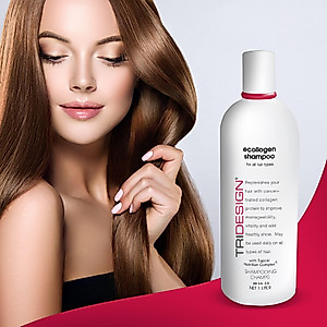 TRI Design Ecollogen Shampoo - Hair Shampoo For Natural Hair - Moisturizing Shampoo, Hydrating Shampoo- Gentle Hair Products, Thickening Shampoo, Volumizing Shampoo - Liter (33.8 oz.)