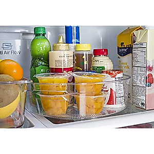 Kitchen Spaces Turntable Food Storage Organizer for Fridge and Pantry, 11.5" x 3.3", Clear