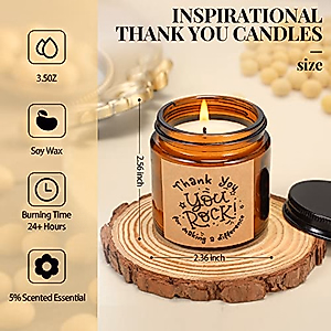 10 Jars Thank You Candles 3.5 oz Scented Inspirational Candle Gift Appreciation Gift Candles Gratitude Gift for Women Friends Mom Coworkers Teachers Employees Presents
