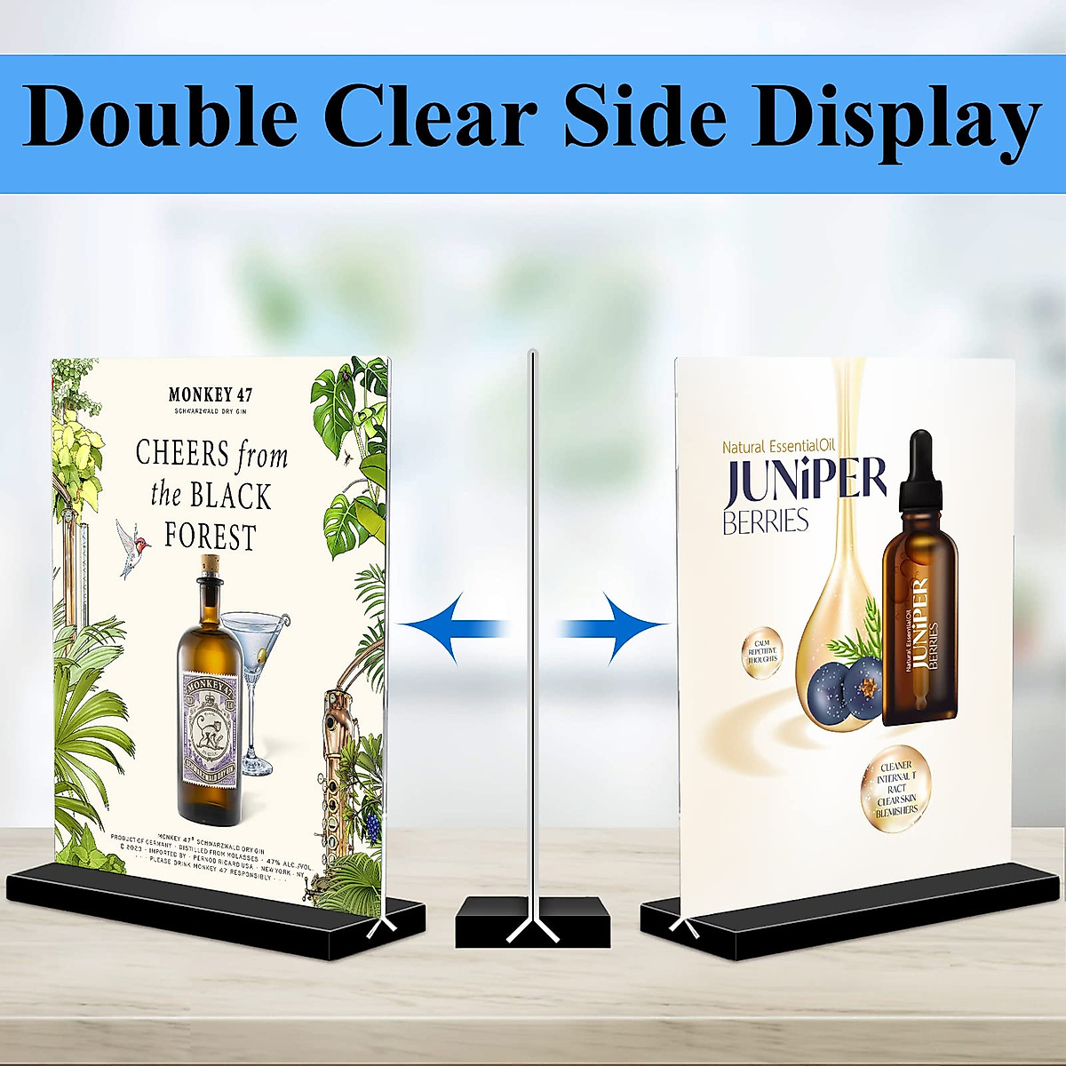 6Pack Acrylic Sign Holder 8.5x11 Vertical ,Clear Sign Holder Double-Sided ,Plastic Flyer Stand Menu Table Display Holders,Acrylic Paper Holder Plastic Picture Frames for Office Restaurants Show Fair