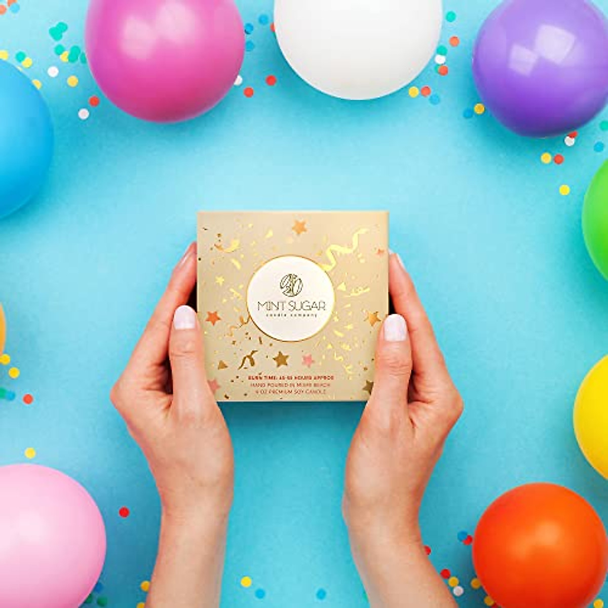 Happy Birthday Candle - Vanilla Birthday Cake Scent with Sprinkles Cute Birthday Gifts for Women Ideas, Made in USA, 9 oz - Cool Unique Bday Gift for Her, Best Friend, Men - Mint Sugar Candle Company