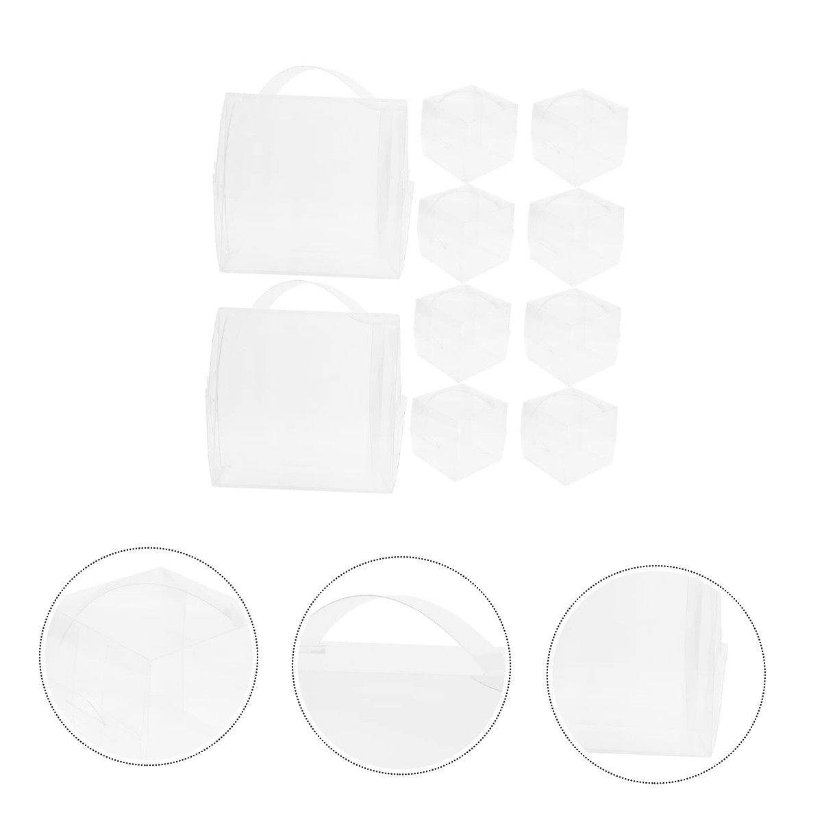 Didiseaon 10pcs Cake Boxes Cake Box Handles for Birthday Cupcake Bread Desserts Bakery Lightweight Sturdy Easy to Clean