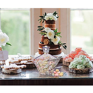 M&N HOME Glass Candy Dish with Lid, Christmas Gift, Pearl Colored Crystal Candy Dish, Decorative Candy Jar, 24 Oz. Extra Large Candy Bowl, Unique Gift, Christmas Candy