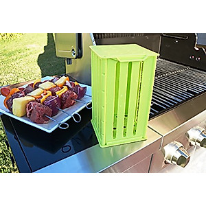 Kebab Brochette Brocheta Shish EZ BBQ Kabob Skewer Maker with Stainless Steel Skewers