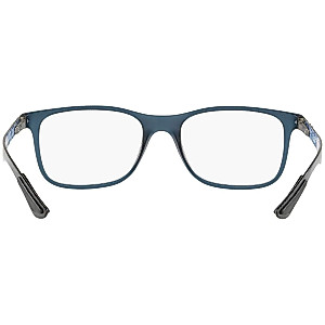Ray-Ban RX8903 Square Prescription Eyeglass Frames, Matte Blue/Demo Lens, 53 mm