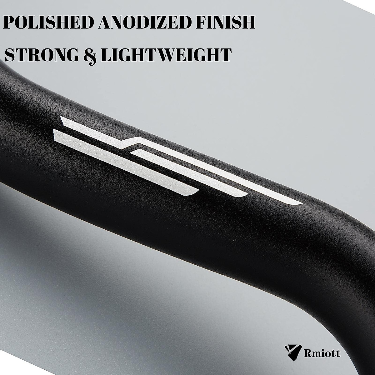 Rmiott 1 inch Rise 90mm Mountain Bike Handlebars Length 24.40inches/620mm Aluminum -Just Fits 25.4mm Stems- Rise 90mm Black