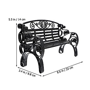 NUOBESTY Miniatures Rustic Bench 2pcs Furniture 1: 6 Scale Miniature Modern Styled Garden Patio Park Bench Garden Decor Sofa Bench Rustic Decor