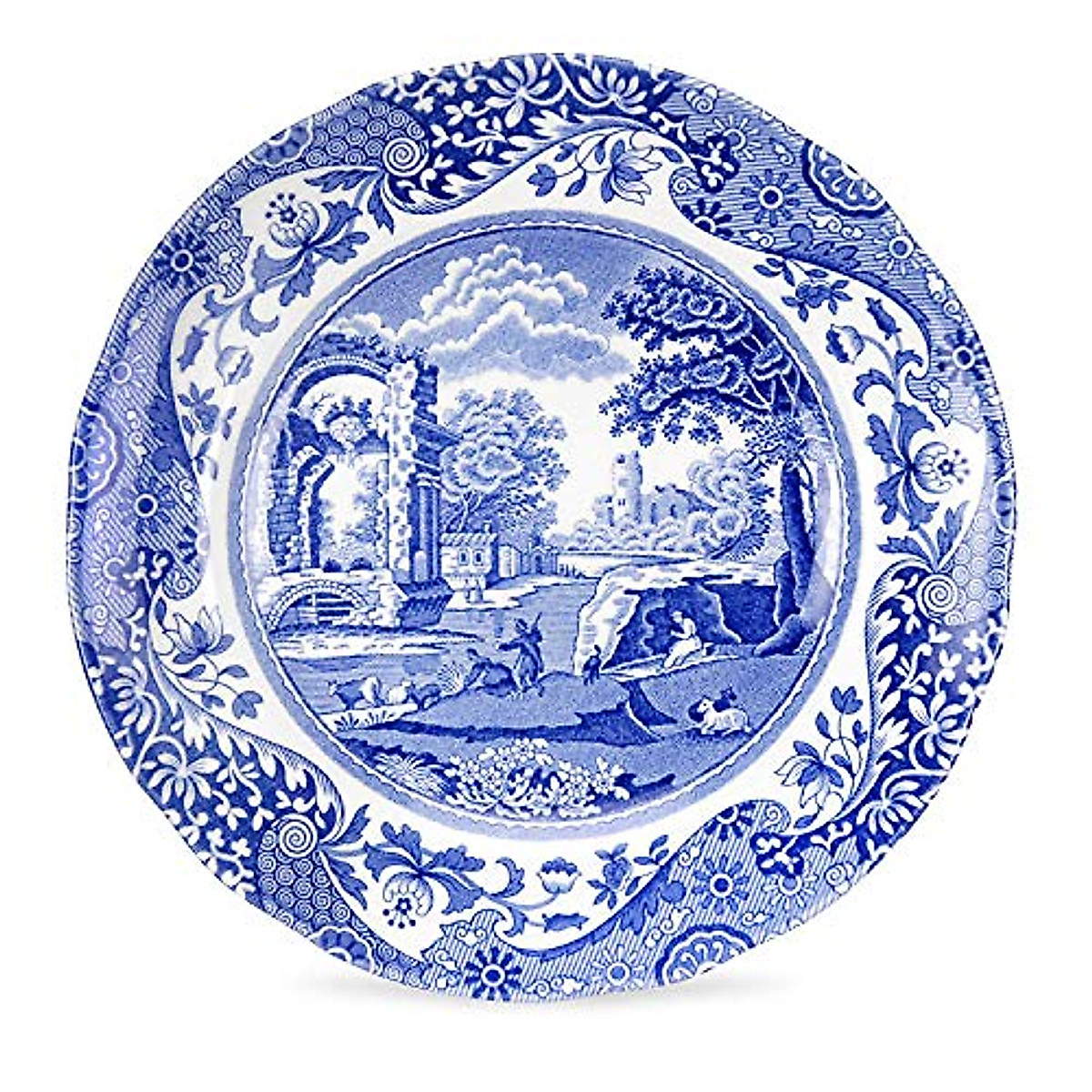 Spode Blue Italian Bread and Butter Plates | Set of 4 | Dessert and Appetizer Plate | Small, Round Blue and White Plate | Measures 6.5 Inches | Dishwasher Safe | Made in England