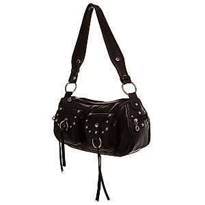 Handbags For All Fringe Structure Studded Hobo Shoulder Handbag