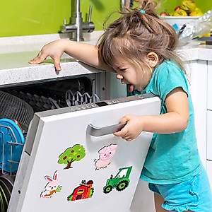 12 Pieces Farm Animals Refrigerator Magnets Farmhouse Toddlers Educational Refrigerator Decorative Magnetic Nursery Cat Dog Cow Rabbit Farm Animals Party Favors Locker Dishwasher Stickers