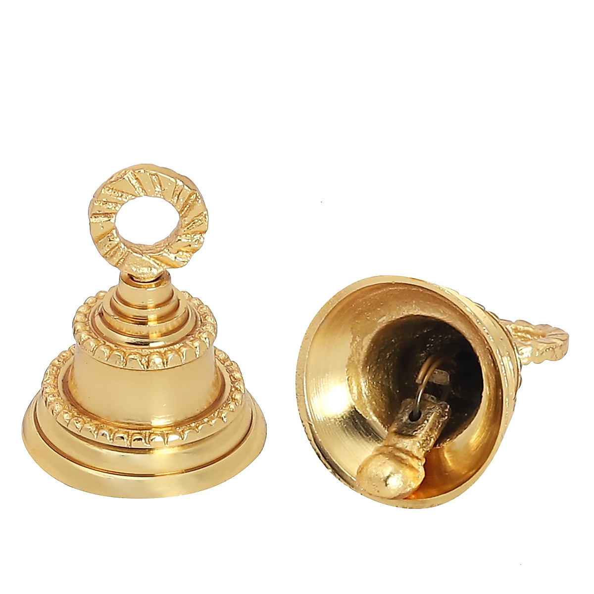 HANDTECHINDIA Set of Brass Plain 2 '' Bells Christmas Decoration Jingle Bell Sleigh Bell Jingle Bell Crafts Christmas décor Home décor Elephant décor Bells Musical Instrument Accessory. (20)