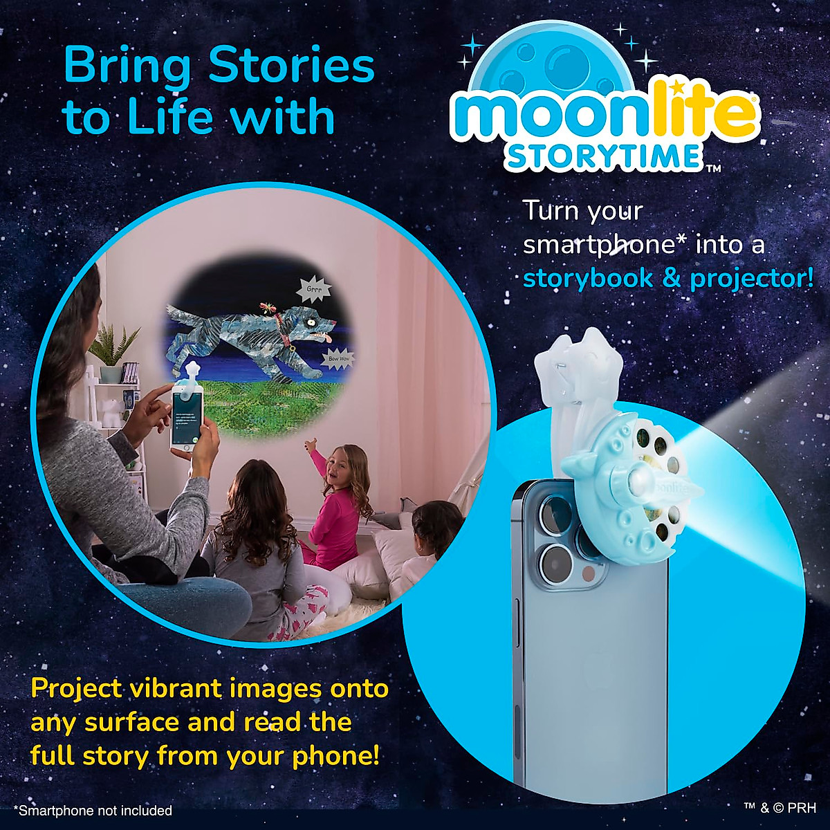 Moonlite Mini Projector With 4 Classic Eric Carle Stories, A New Way To Read Stories Together, 4 Eric Carle Digital Stories With Light Projector
