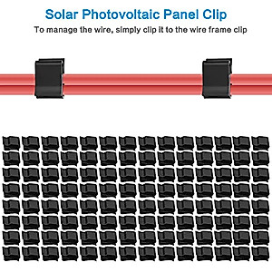 Nikou 100 pcs Plastic Solar Photovoltaic Panel Wire Clips PV Cable Clamp Trailer Frame Wire Clips are Suitable for Solar Frame or Bracket Clamping with Thickness in The Range of 1.0mm-3.2mm.