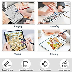 Stylus for iPad(2 Pcs), MEKO 2-in-1 3rd Gen Disc Universal Stylus Pens Touch Screens for Apple/iPhone/Ipad pro/Mini/Air/Android/Microsoft/Surface All Capacitive Touch Screens (Red & Blue)
