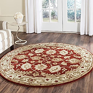 Safavieh Royalty Collection Area Rug - 8' x 10', Red & Ivory, Handmade Traditional Oriental Wool, Ideal for High Traffic Areas in Living Room, Bedroom (ROY244B)