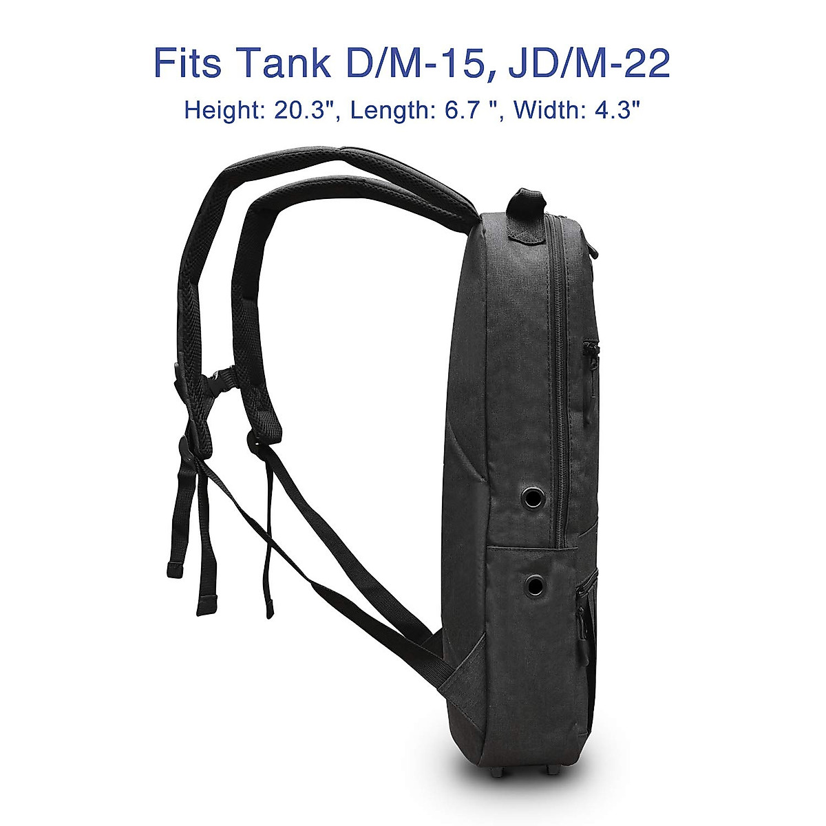 Healvaluefit Oxygen Tank Backpack O2 Cylinder Carrying Holder Bag for Tank D/M-15, JD/M-22 (Black)