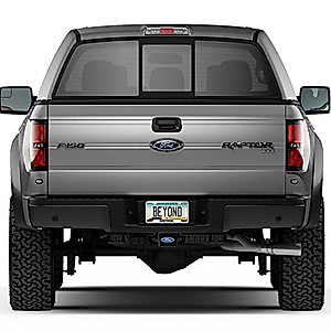 iPick Image, Compatible with - Ford Logo UV Graphic Black Metal Face-Plate on ABS Plastic 2 inch Tow Hitch Cover