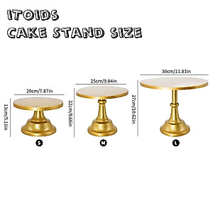 iToids 3 Pieces Gold Cake Stand for Dessert Table Wedding Cake Stand Cupcake Stands Birthday Baby Shower Christmas Party Dessert bar Display Tray Decor