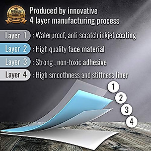 Printable Vinyl Sticker Paper Matte for Inkjet & Laser Printer 15 Sheets White, Decal Paper Tear & Scratch Resistant Quick Ink Dry, Cricut Sticker Paper for Making Labels and Crafts