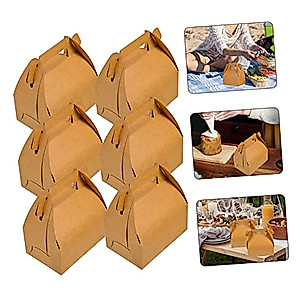 UPKOCH 20pcs Boxes Kraft Paper Food Box Mini Cupcake Paper Boxes for Food Cupcake Boxes Cake Gift Box Food Paper Treat Boxes for Cakes Disposable Box Kraft Paper Boxes Takeaway Treat Case