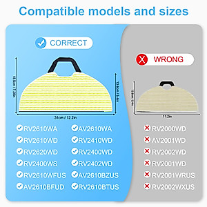 Fixbetter 6 Pcs Mop Pads for Shark RV2610WA AV2610WA RV2620WD RV2410WD AI Ultra 2- in-1 Robot Vacuum, Washable Reusable Mopping Pad Replacement Accessories