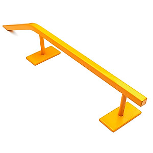 FLVFF Fingerboard Rail Pole Jam to Flat Grind Metal Rail Made of Solid Steel Ramp and Skate Parks (R5) (Yellow)