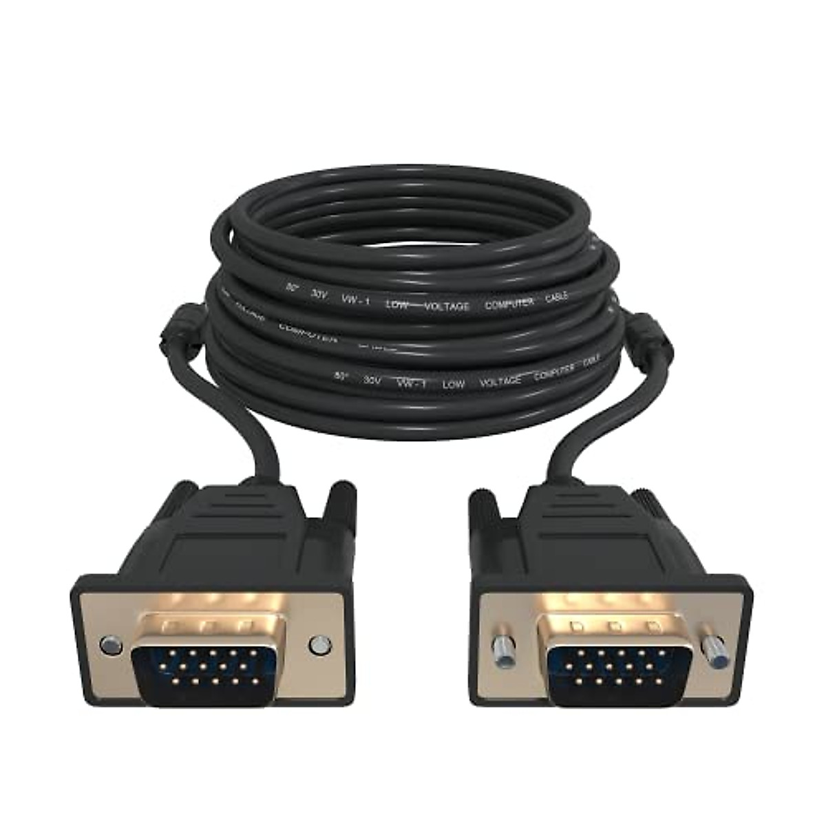 Tupavco TP121 - VGA Cable 100ft - Computer/Monitor/Projector/PC/TV Cord 15 PIN, 100 Feet Long Video Cord