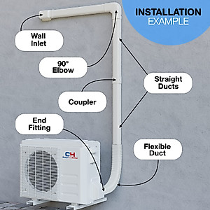Cooper & Hunter Line Set Cover Kit for Mini Split Air Conditioners and Heat Pumps Paintable Durable Decorative (3" W / 12FT L)
