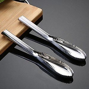 Fish Scaler Brush Fish Scaler Remover with Stainless Steel Sawtooth Easily Remove Fish Scales, Efficient Kitchen Tool for Chef and Home Cooks
