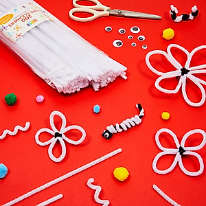 400 Pieces White Pipe Cleaners Chenille Stems (6 mm x 12 inches) DIY Art Creative Craft Decorations