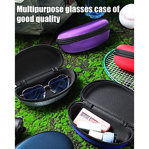 24 Pcs Sunglasses Case Portable Travel Hard Shell Zipper Eyeglasses Frame Glasses Case Summer Eyeglasses Case Sunglass Case with Plastic Hook for Women Men