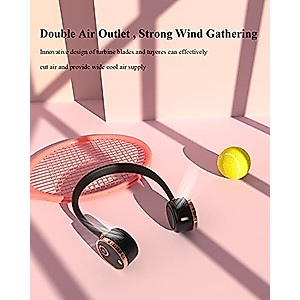 Minthouz Portable Neck Fan, 3 Speeds Wearable Personal Fan Hands Free Bladeless Fan, 2000mAh Rechargeable Battery Operated USB Fan 360° Cooling Fan Around Neck for Outdoor, Travel, Home,Office - Black