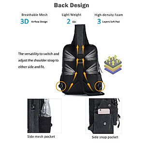 Schkleier Messenger Bag for Men Canvas Sling Bag Crossbody Backpack Laptop Shoulder Bag Hiking Daypacks Casual Tactical