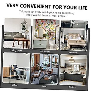 OFFSCH Crevice Trash Can Litter Trash Can Rubbish Bin Decorative Trash Bin Bedroom Garbage Can with Lid Recycling Containers Mini Decor Narrow Spaces Container Bin Office Dustbin White Pp