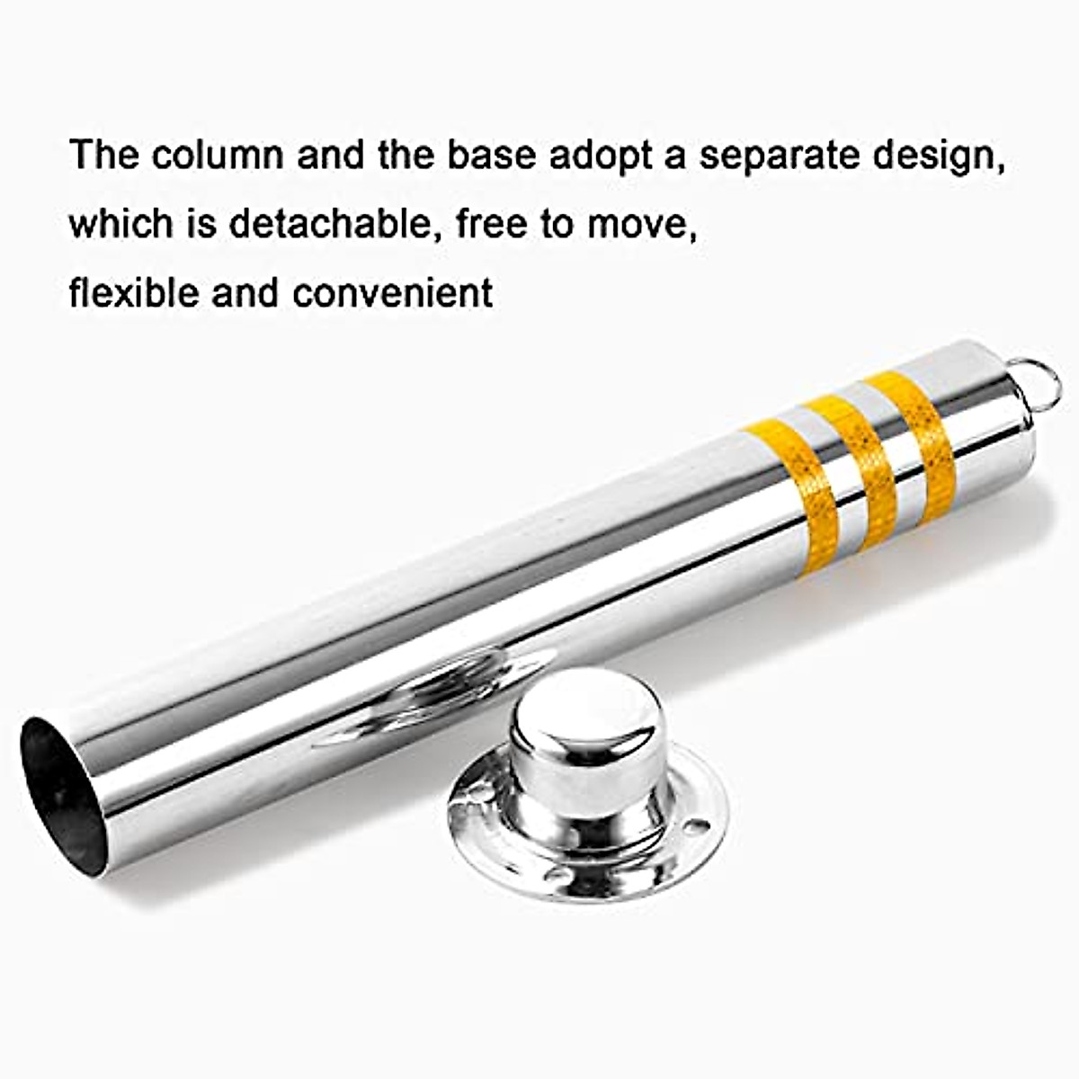 2 Pack Car Parking Space Lock Bollard Removable Driveways Security Posts Stainless Steel Parking Bollards for Parking Space,School Entrance