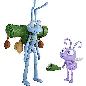 Mattel Disney and Pixar Featured Favorites Flik & Dot A Bug's Life Collectable Figures with Accessories, Highly Posable with Authentic Look, Collectors Gift Ages 6 Years & Up