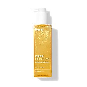 Clear Collective Exfoliating Jelly Cleanser from Hero Cosmetics - Gentle Daily Jelly-to-Foam Facial Cleanser, Eliminates Excess Oil and Removes Dead Skin, Fragrance and Paraben Free (5.07 fl oz)