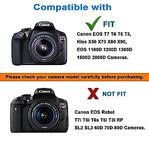 TKDY ACK-E10 EOS Rebel T7 Continuous Power Supply LP-E10 Dummy Battery DR-E10 DC Coupler Kit for Canon EOS T6 T5 T3, Kiss X50 X70 X80 X90, EOS 1100D 1200D 1300D 1500D 2000D Digital Camera.
