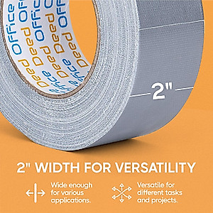 Office Deed Duct Tape Heavy Duty Waterproof, 30 Yards x 2 Inch, 12-Roll Pack, All-Weather Grey Heavy Duty Duct Tape, No Residue, Strong Silver Duct Tape Bulk