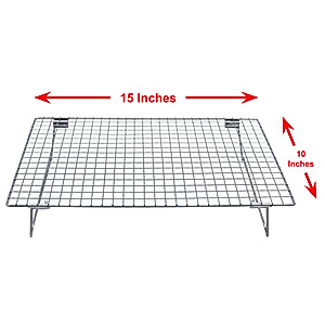 Checkered Chef Stainless Steel Stackable Cooling Racks - 2 Pack Stacking Cooling/Baking Racks - Each Rack 10 x 15" - Tiered Cooling Rack for Cooking, Cooling and Baking - Oven and Dishwasher Safe