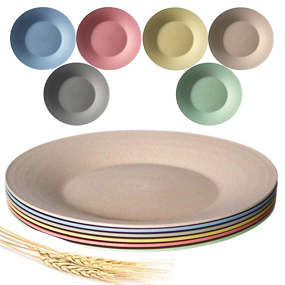 greenandlife Dishwasher & Microwave Safe Wheat Straw Plates,Bowls,Cups Set.