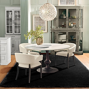 ONASAR Machine Washable Black Area Rug for Bedroom Living Room, 4x6 Fluffy Modern Indoor Bedside Floor Rugs, Ultra Soft Plush Carpet for Nursery Kids Teen Dorm Home Office Decor Aesthetic