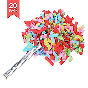 20Pack Colorful Confetti Wands Tissue Paper Flick Flutter Sticks for Wedding Celebrations, Anniversary, Birthday Party, 7.8inch Confetti Popper