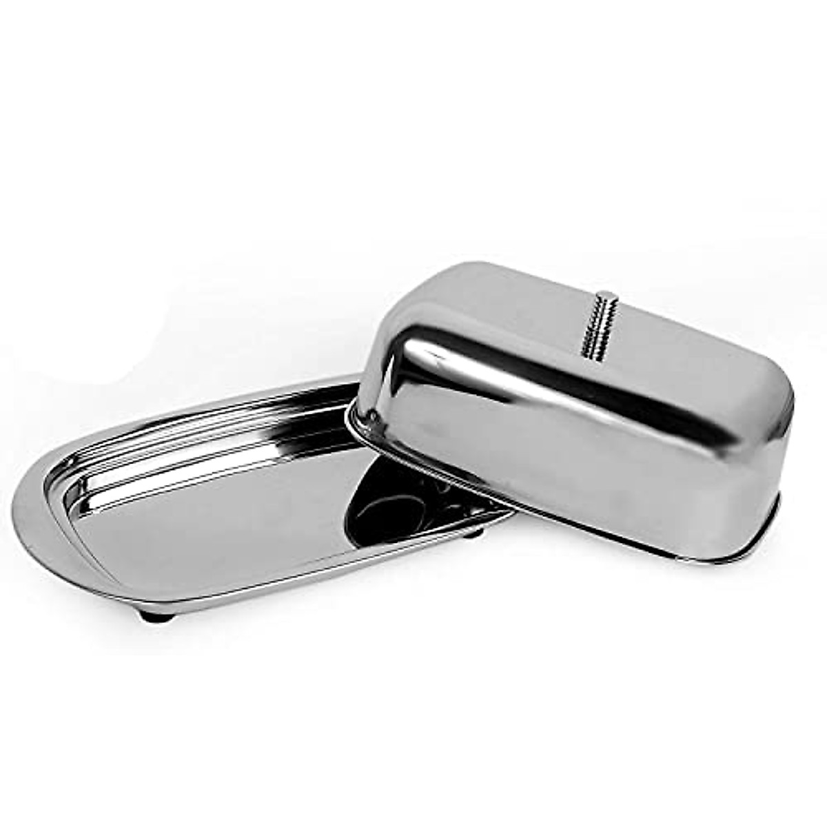 King International Stainless Steel Large Butter Dish, Butter Box with Lid, Butter Container,6.20 Inch Half Kg Butter Box, Fridge Storage Container for White Butter