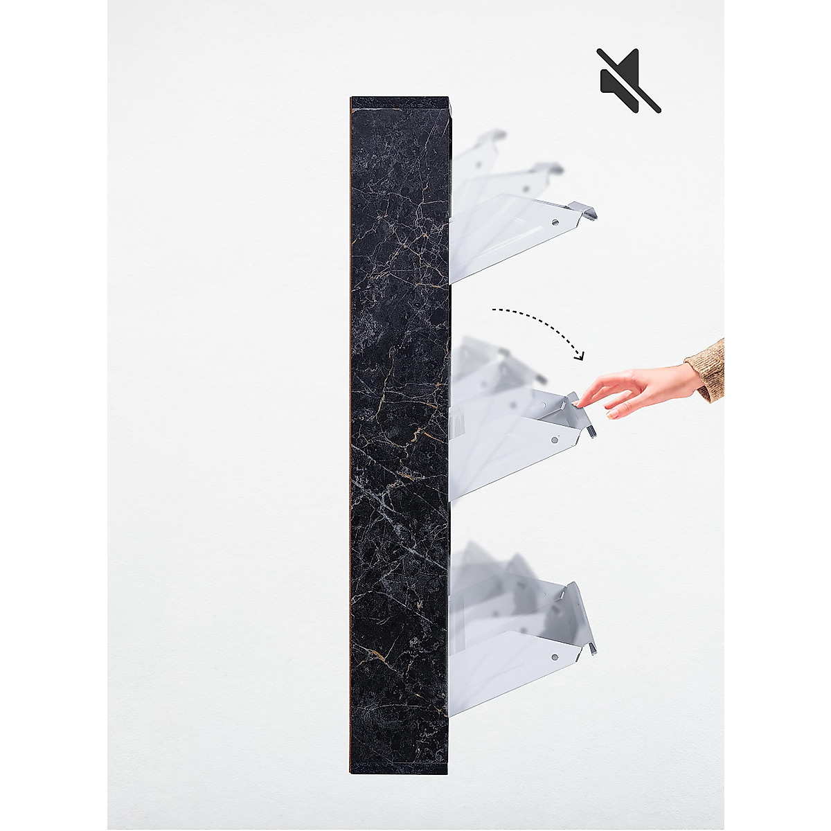 KASER Shoe Storage Cabinet - Wood & Metal 3 Drawer 20" Wall Mountable, Shoe Storage for Entryway, No Assembly - Slim - 2-3 Pair per Tier (White Front - Black Frame)