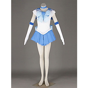 US size Women's Sailor Mercury Cosplay Costumes Mercury skirt suit (Female M)